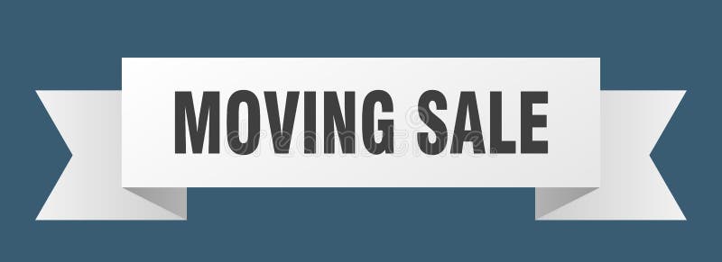Moving sale ribbon. stock vector. Illustration of flat - 191270541