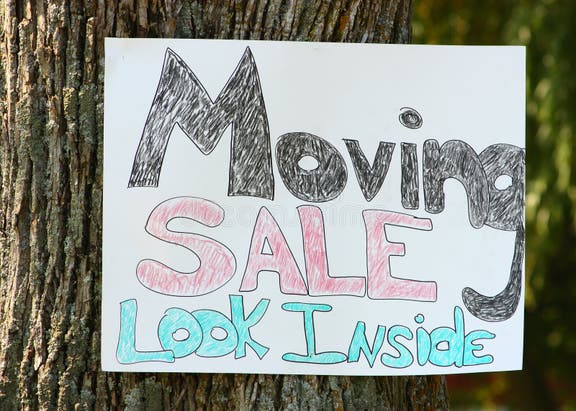 Moving Sale Sign stock photo. Image of sale, sunlight - 14903518