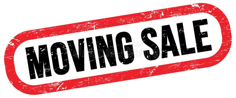 MOVING SALE, Text Written on Red-black Stamp Sign Stock Illustration ...