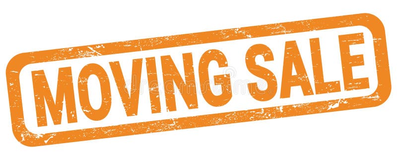 MOVING SALE Text Written on Orange Rectangle Stamp Stock Illustration ...
