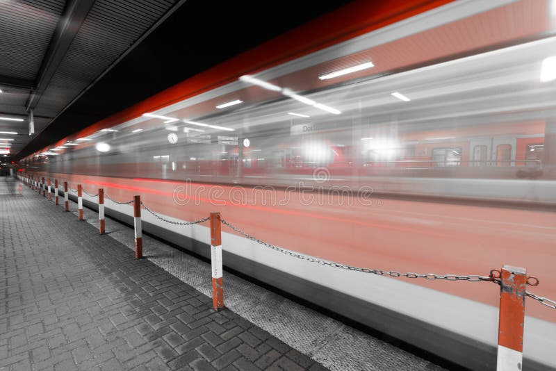 Moving sbahn train in red stock image. Image of culture - 63651065