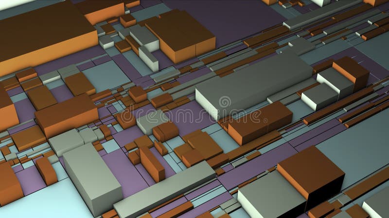 Moving Scheme of Colorful Squares. Motion. 3D Map Diagram of Colorful ...