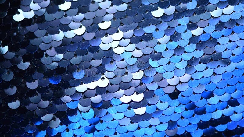 Moving Sequins Background. Holiday and Festive Texture. Blue Sequins ...