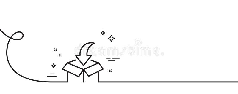Moving Service Line Icon. Packing Things Sign. Continuous Line with ...