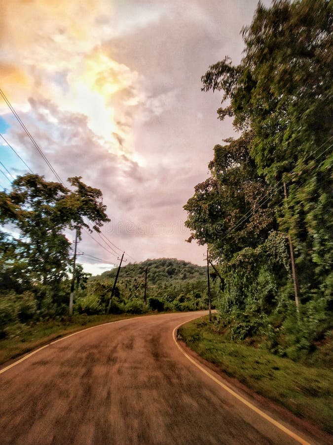 A Moving Shot of a Beautiful Scenery on a Road Stock Image - Image of ...