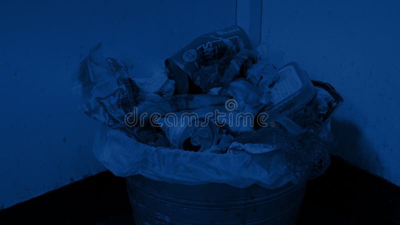 Passing Trash Can in the Dark Stock Video - Video of workplace, dirty ...