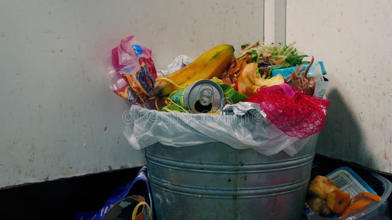 Passing Full Trash Can in Kitchen Stock Video - Video of kitchen, room ...