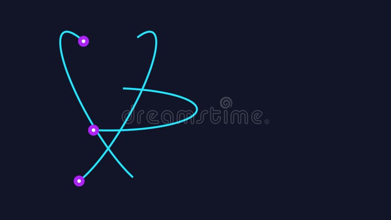 Moving Spinning Atom. Seamless Loop Animation Stock Video - Video of ...