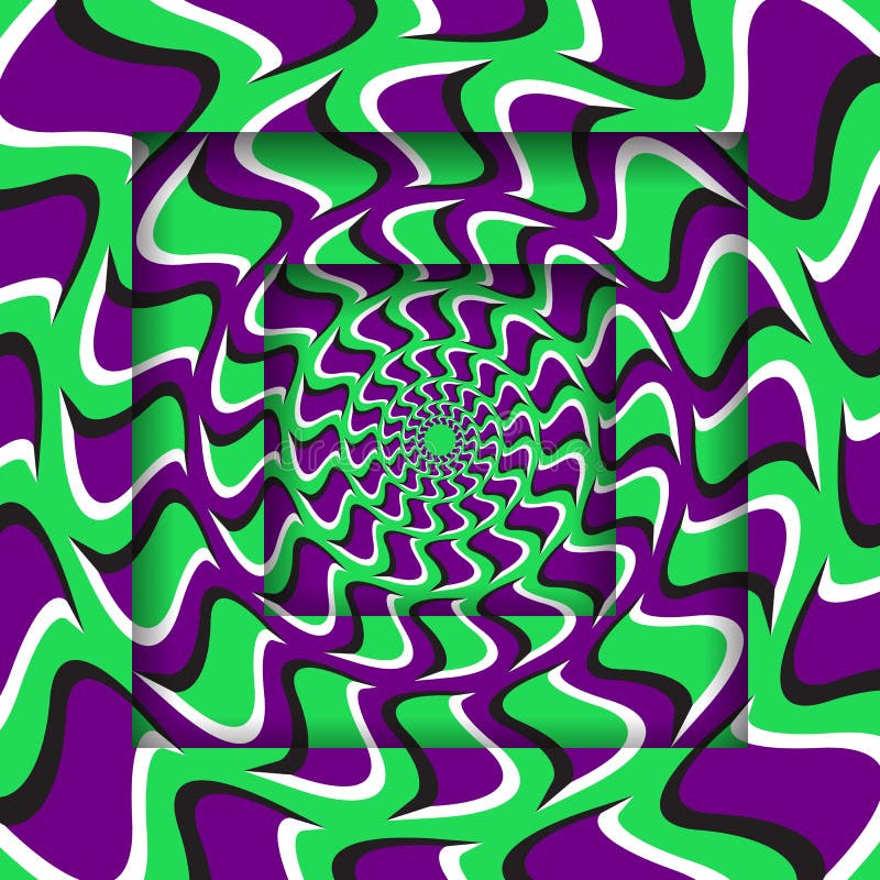 Moving Square Frames with a Circular Spiral Pattern. Optical Illusion ...