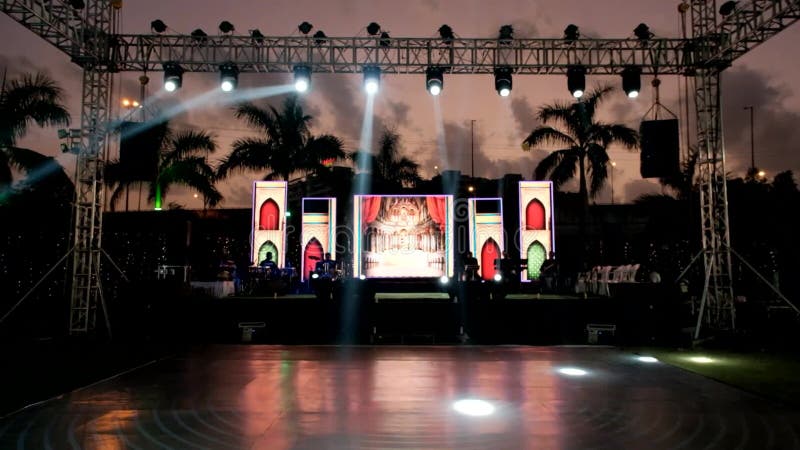 Moving Stage Light Head Setup Testing before Outdoor Stage Lighting ...