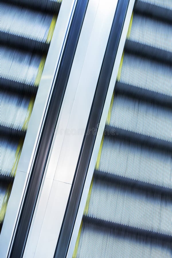 Moving Steps Of The Escalator And Railing Stock Image - Image of ...