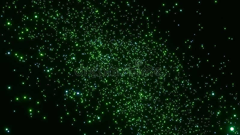 Moving Stream of Luminous Particles of Space. Design. Cosmic Cloud of ...