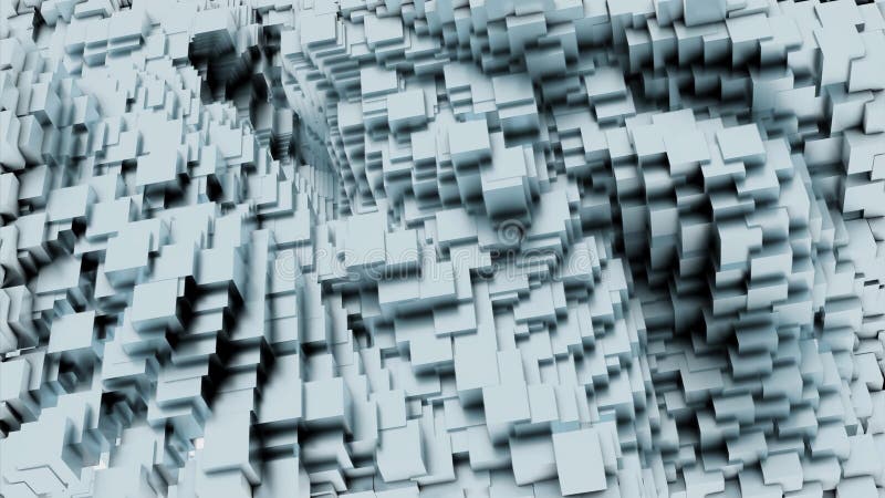 Moving Stream of Squares in Matrix. Design. 3D Cubes Move Quickly in ...