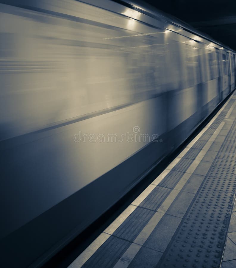 Moving subway train stock image. Image of train, tunnel - 7867563