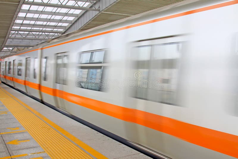 Moving Subway Train in Beijing Stock Photo - Image of speed, hall: 28480156