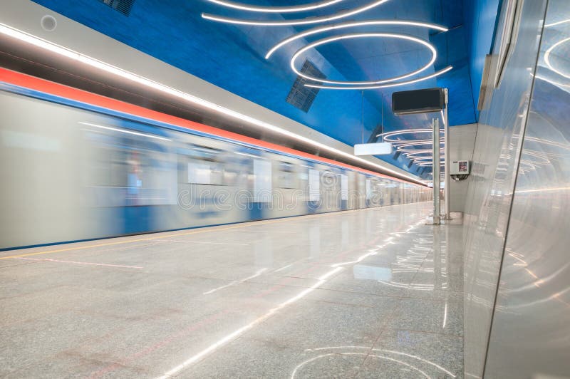 Moving Subway Train in Beijing Stock Photo - Image of speed, hall: 28480156