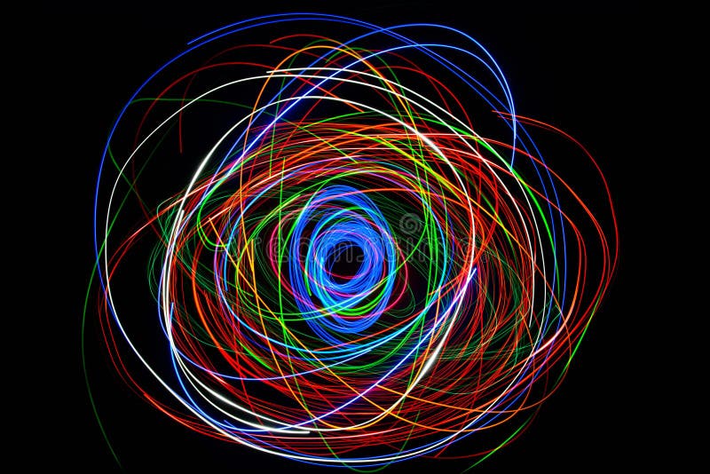 Moving Swirls of Colored Lights Stock Image - Image of hole ...