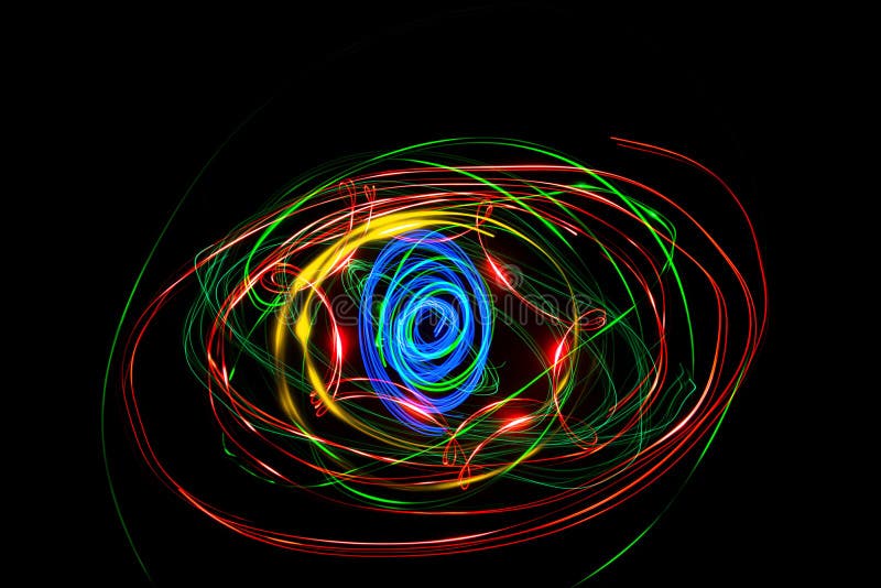 Moving Swirls of Colored Lights Stock Image - Image of fiber, hole ...