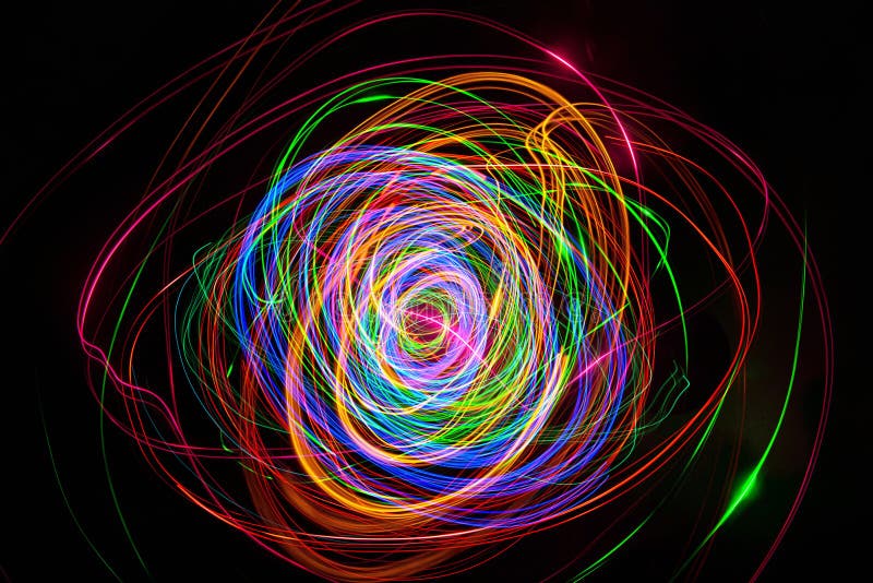 Moving Swirls of Colored Lights Stock Image - Image of communication ...