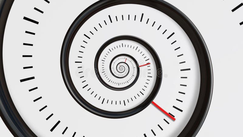 Moving Time Spiral. Spiral Clock Seamless Infinite Zoom Motion ...