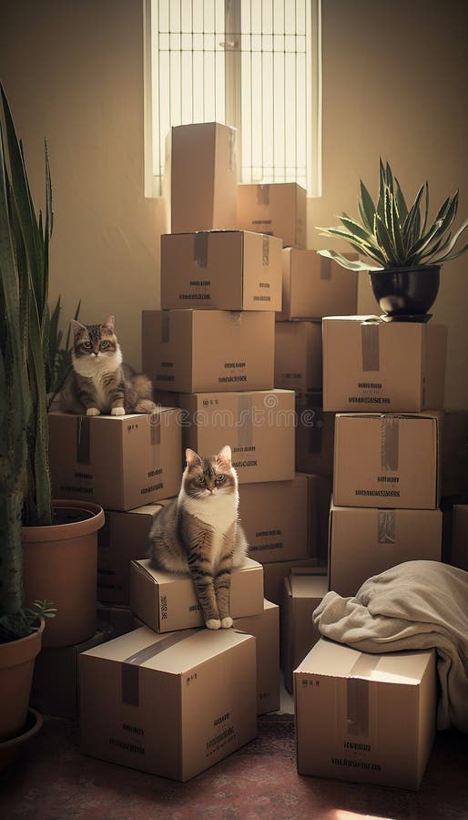 Moving To New Home Donation Concept with Stack of Cardboard Boxes and ...
