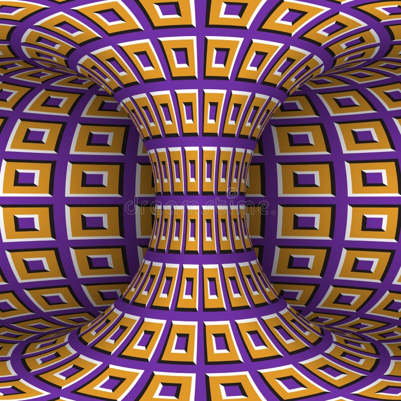 Moving Torus of Purple Orange Square Pattern. Vector Hypnotic Optical ...