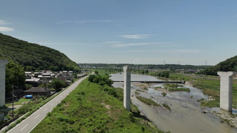Moving Toward Concrete Support Columns for Unfinished Bridge Over River ...