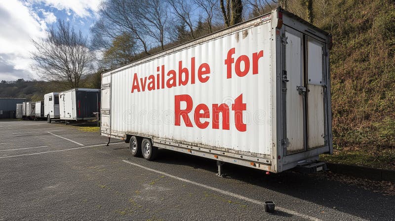 Moving Trailer Parked at Rental Facility, Ready for Use Stock ...