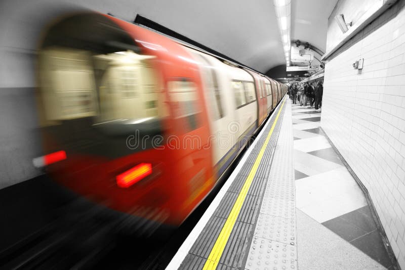 Moving train stock image. Image of london, white, blur - 27550855