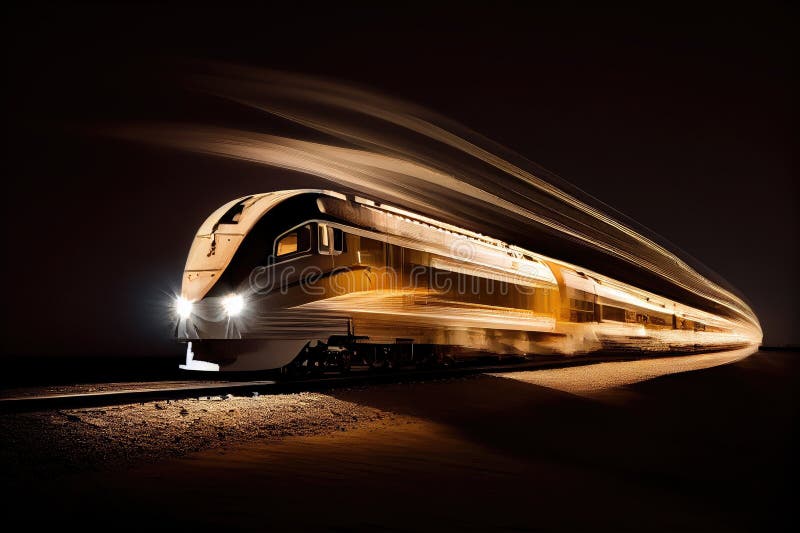 Moving Train, with Its Lights and Shadows Creating a Stunning Long ...