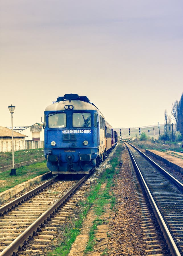 Moving Train On Track Picture. Image: 92429932