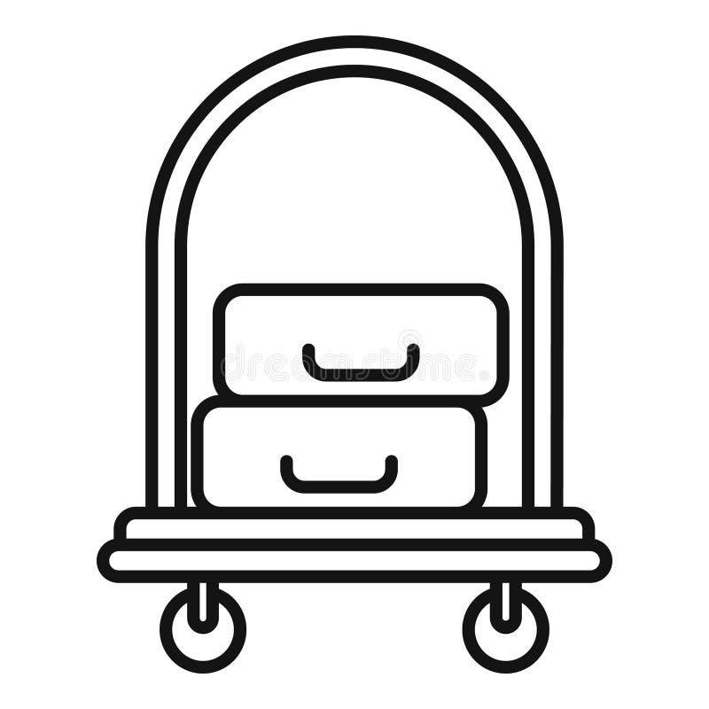 Moving Trolley Icon Outline Vector. Service Storage Stock Vector ...