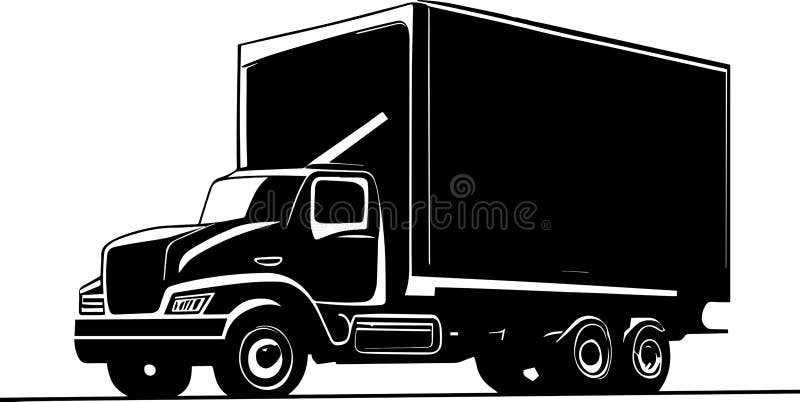 Moving Truck Silhouette Icon Logo Stock Vector - Illustration of ...