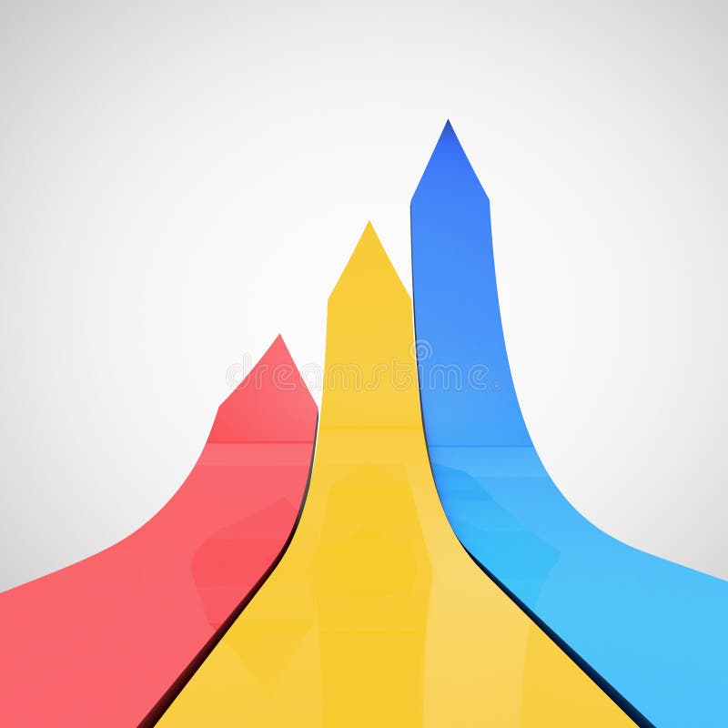 Moving on Up. Computer Generated Graphic of Arrows. Stock Photo - Image ...