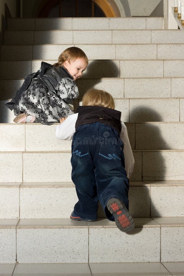 Moving up stairs stock photo. Image of relationship, cute - 4062330