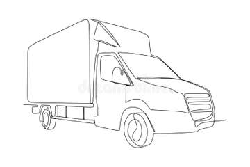 One Line Drawing Delivery Van Stock Illustrations – 140 One Line ...