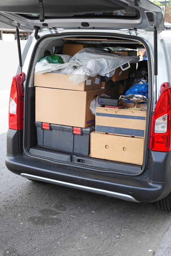 House Clearance Removal Van Packed Full Stock Photo - Image of home ...