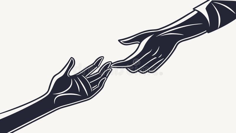 Helping Hands Reaching Out, Mutual Aid, Human Connection, Vector Design ...