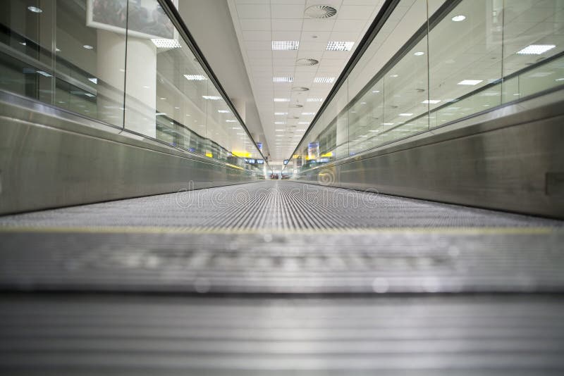 Moving walkway stock photo. Image of fast, empty, business - 12389340