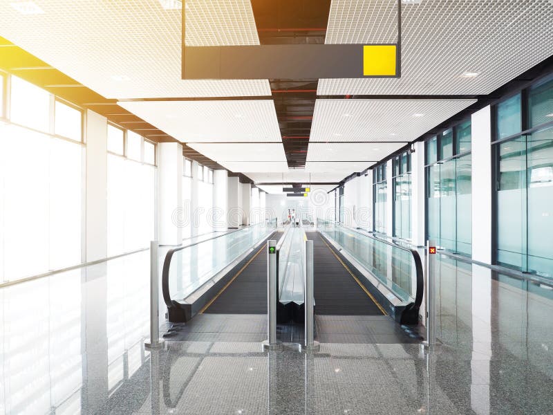 Moving Walkway or Escalator Stock Photo - Image of walk, transportation ...
