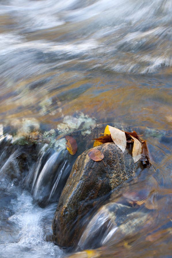 Moving Water with Fall Reflections Stock Photo - Image of soft ...