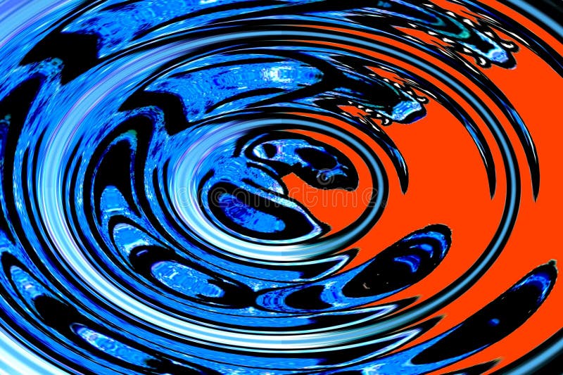 Moving Water in Red and Blue, Processed on the Cumputer Stock ...