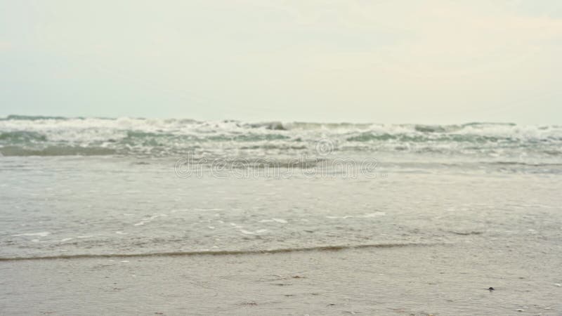 Moving of Wave on Sand Beach and Sea Background Stock Footage - Video ...