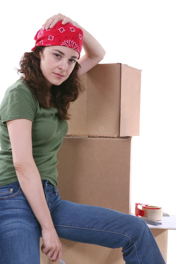Moving Woman stock photo. Image of package, office, industrial - 3271454