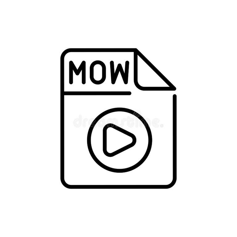 Mow File Color Line Icon. Format and Extension of Documents Stock ...