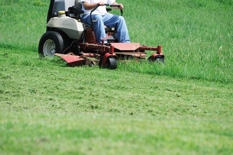 Farmer Mowing the Lawn stock image. Image of farming - 54706381