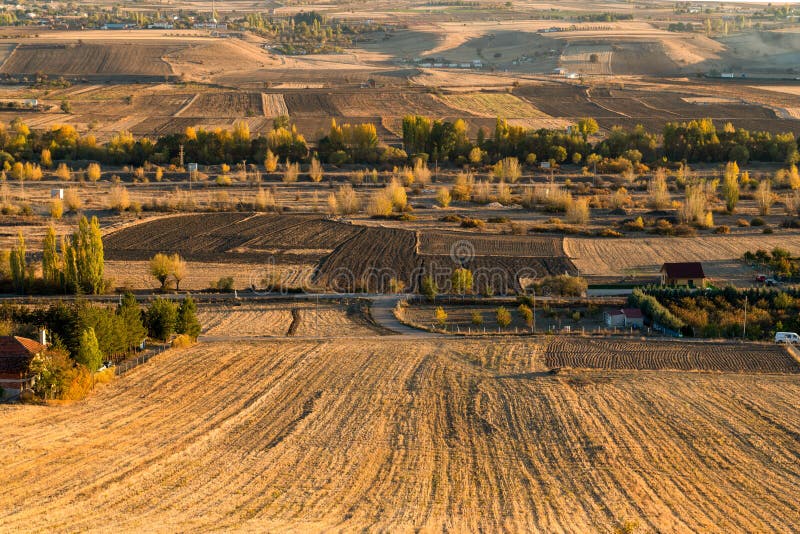 Mown, Plowed and Fallow Fields, Kahraman Kazan, Ankara, Turkey Stock ...