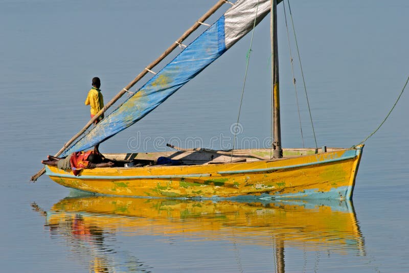 Mozambique dhow stock image. Image of boys, dhow, sail - 1468749