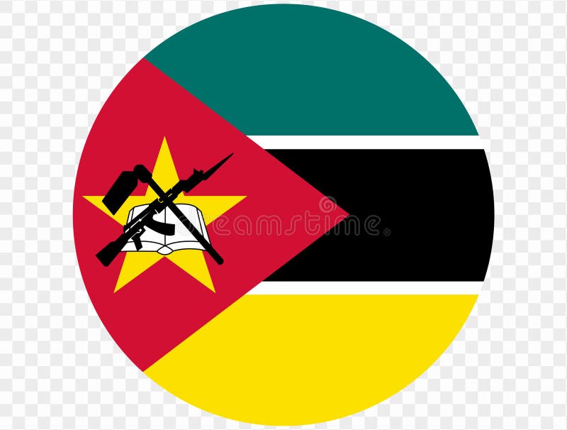 Mozambique Flag Button on Png or Transparent Background. Vector ...