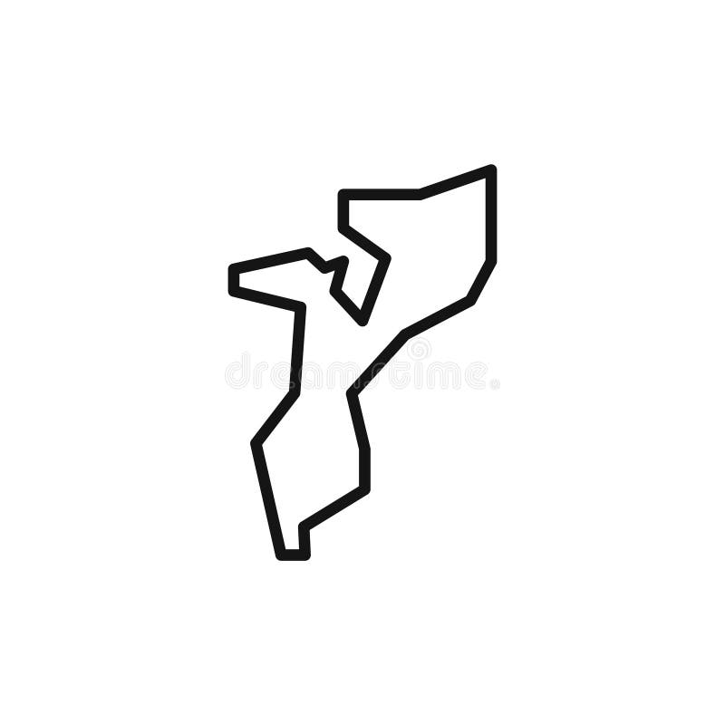Mozambique Map Logo Sign Vector Outline Stock Vector - Illustration of ...